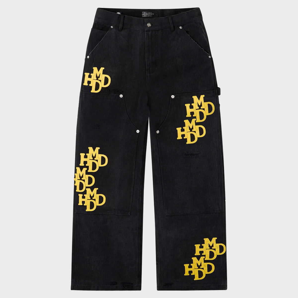 HMDD Black Yellow Patch Double Knee Pants – Soles District